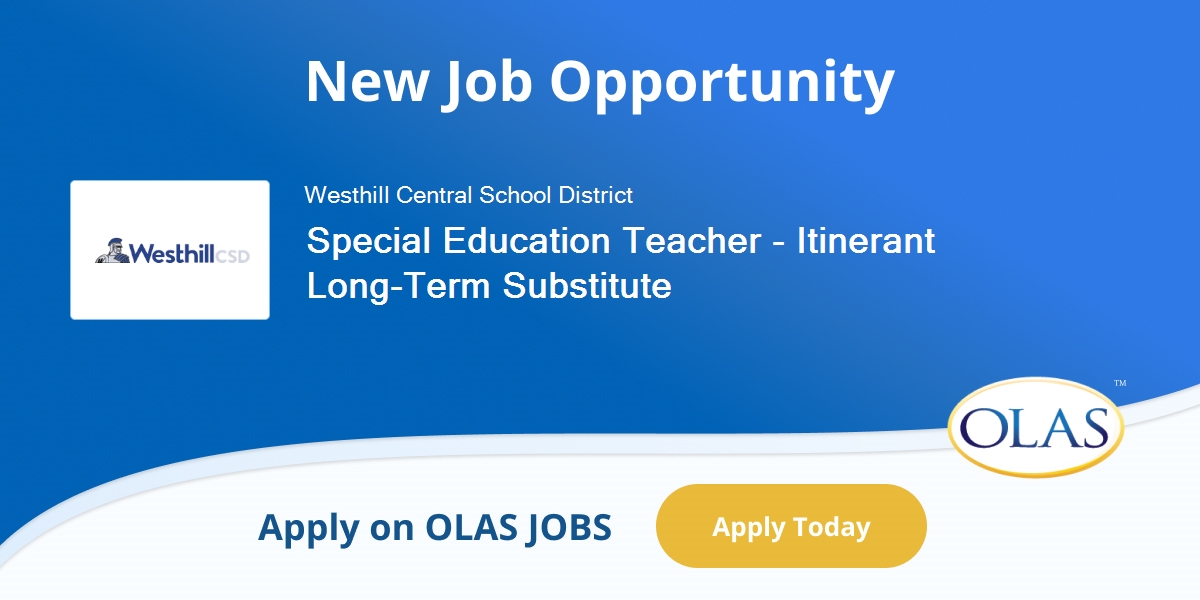 Special Education Teacher - Itinerant Long-Term Substitute opening in ...