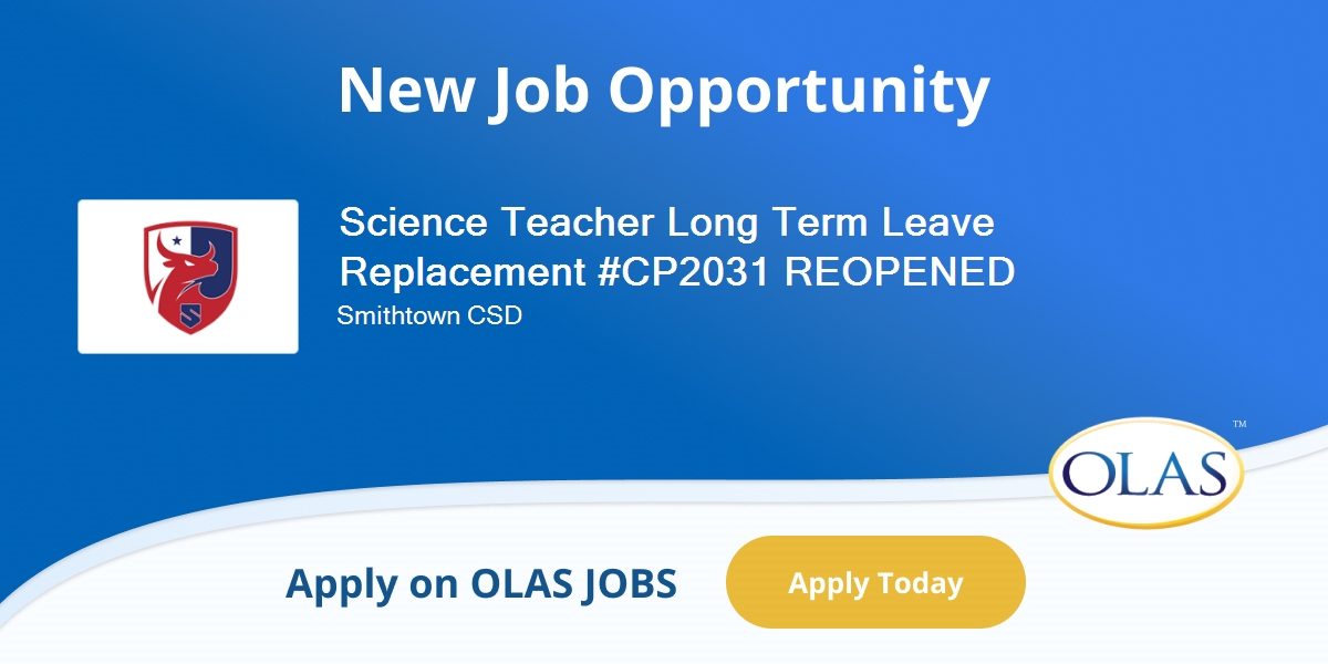 Science Teacher Long Term Leave Replacement #CP2031 REOPENED opening in ...