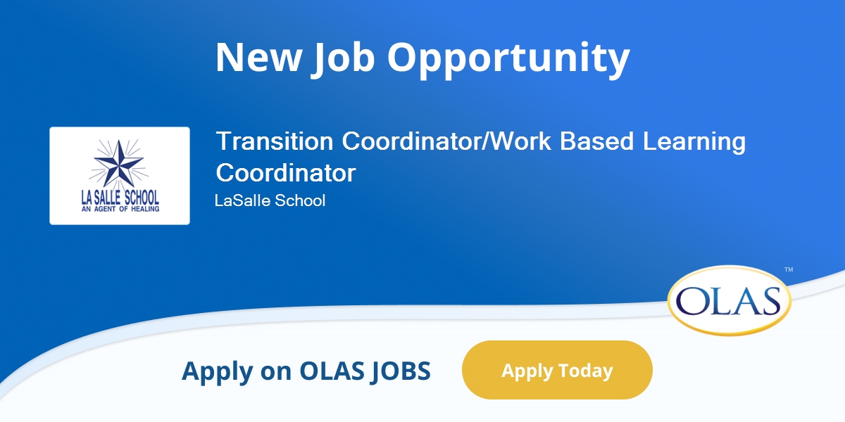 Transition Coordinator/Work Based Learning Coordinator opening in ...